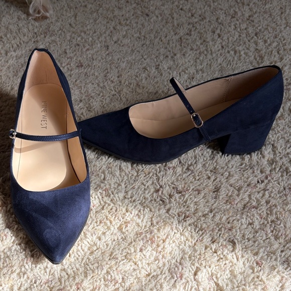 Nine West | Shoes | Nine West Dark Blue Mary Jane Heels | Poshmark